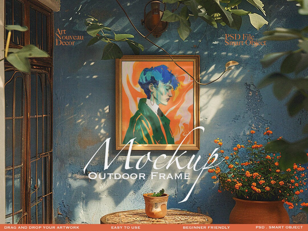 Outdoor Frame Mockup, PSD Photoshop, Smart Object, Garden Mockup ...
