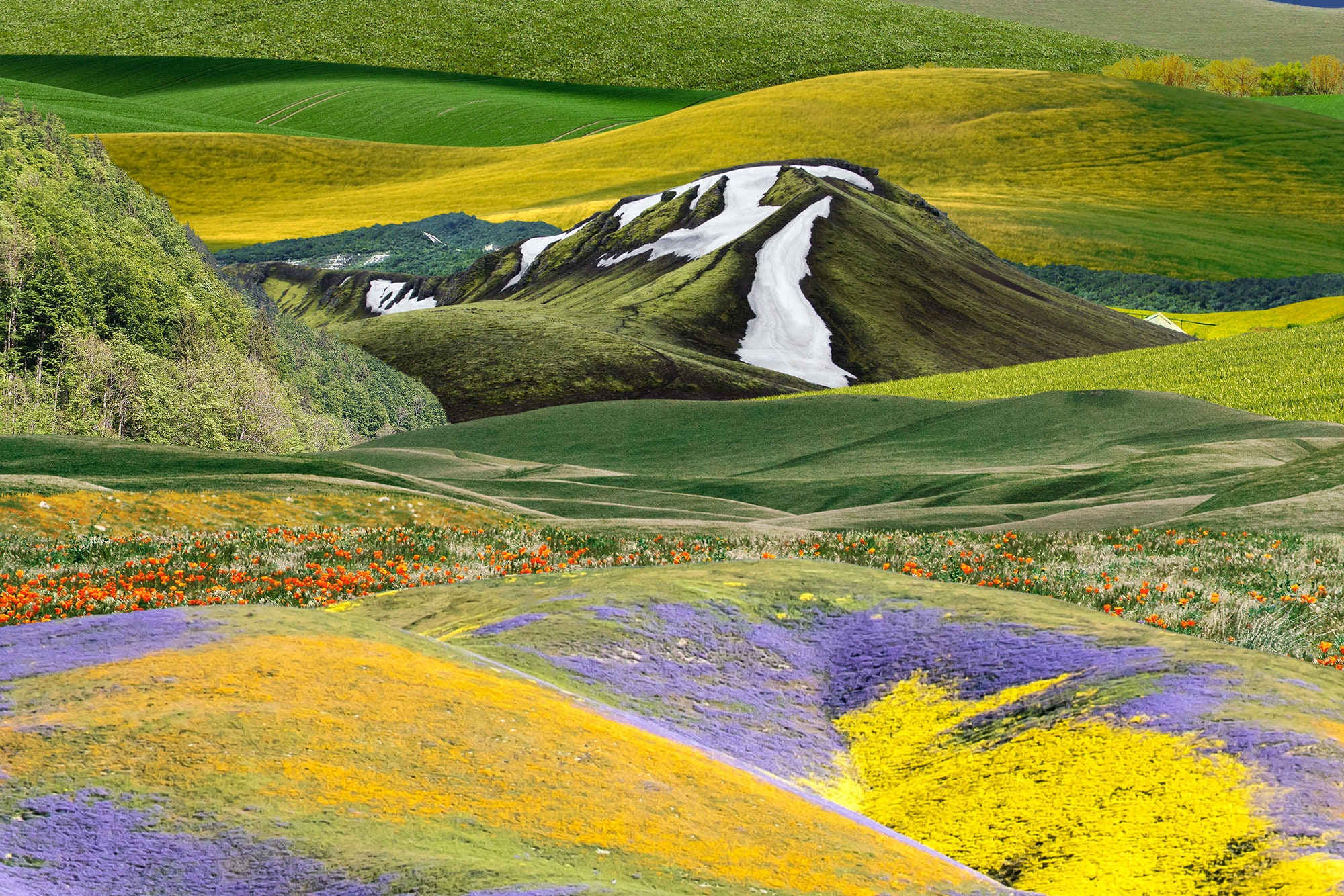 200 Landscape Cliparts Snow Autumn Nature Mountains Collage Element ...