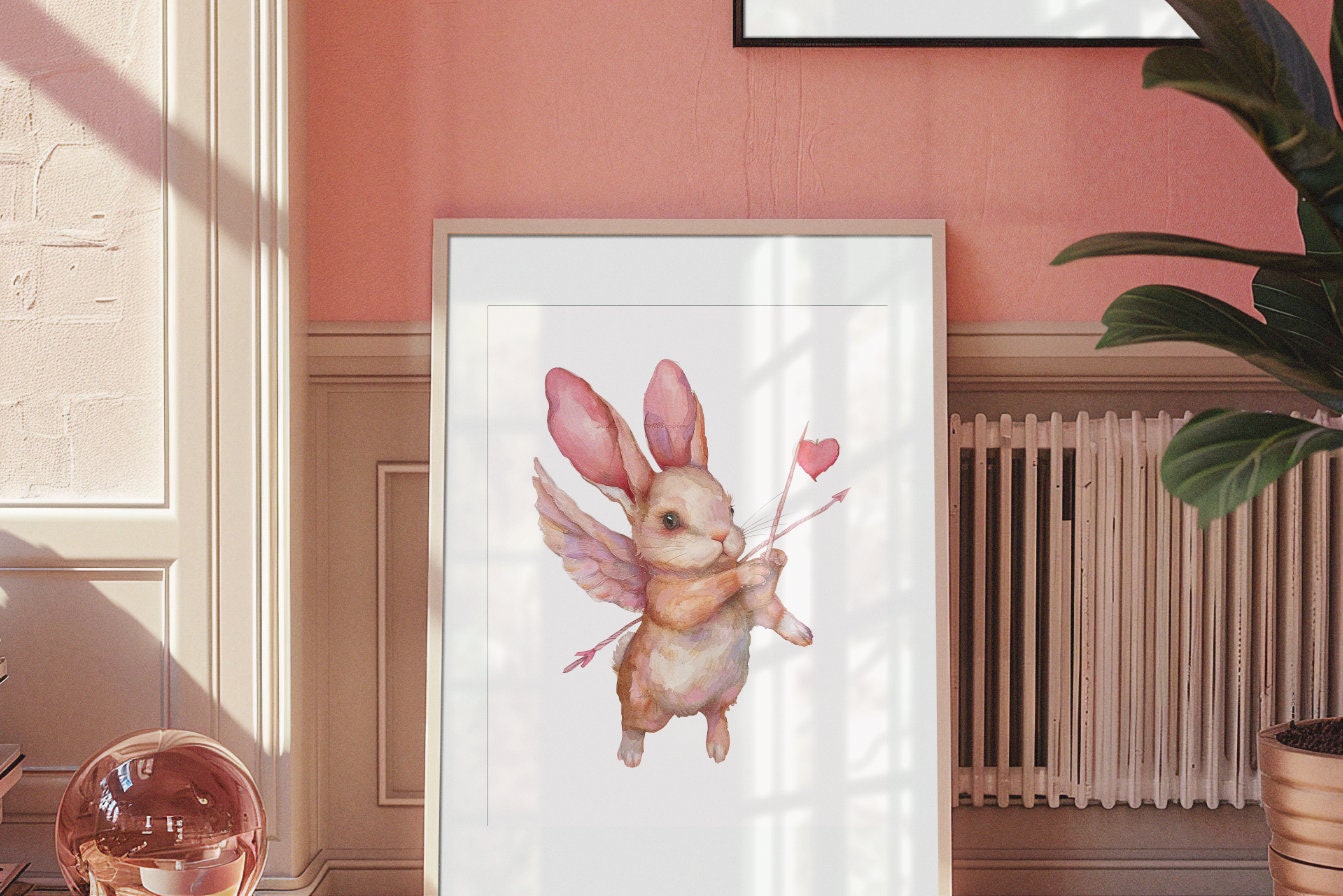 Coquette Bunnies 8 Clipart, Pink Bunny Trendy Coquette Png Printable ...