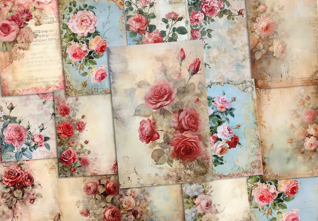 120+ Victorian Floral Paper, Vintage Floral Digital Paper, Victorian ...