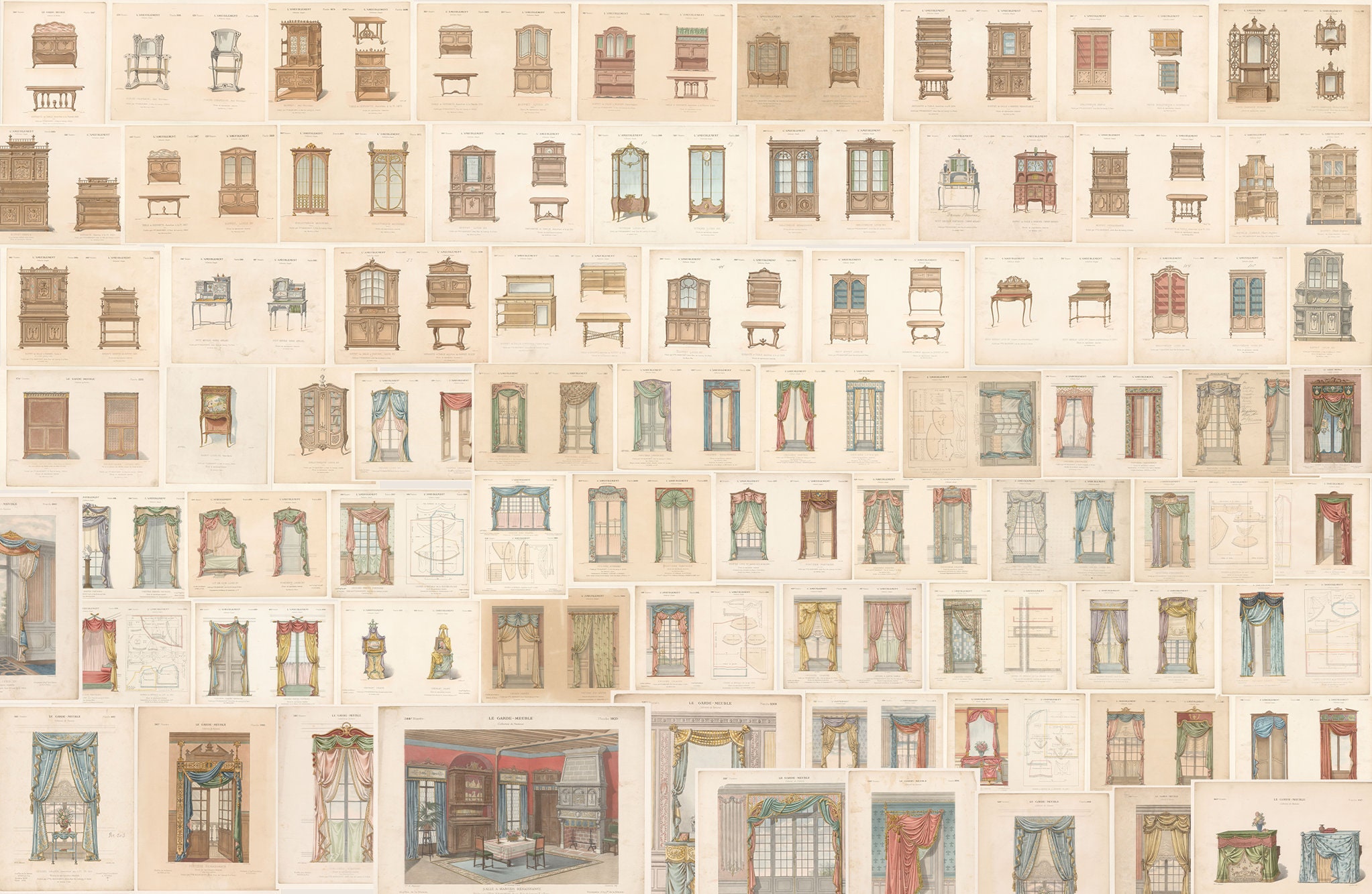 300+ Victorian Decor Lithographs HQ Printable Illustrations Furniture ...