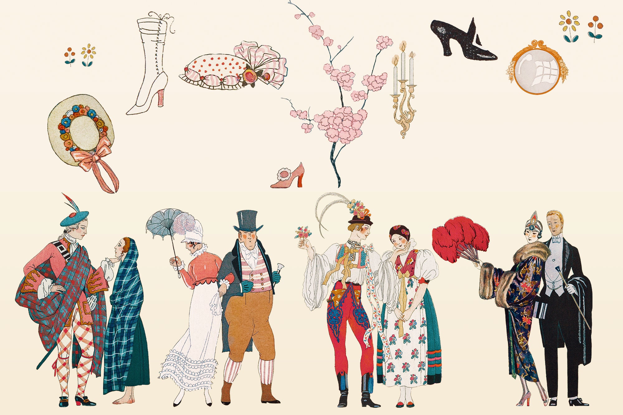 Art Deco 1920s Women's Fashion Illustrations 88 PNG, Clipart. Vintage ...