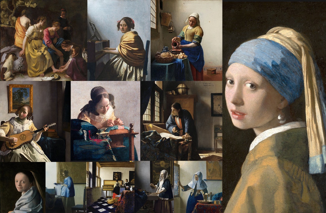 80+ Johannes Vermeer HQ Printable Famous Paintings Fine Art Print Girl ...