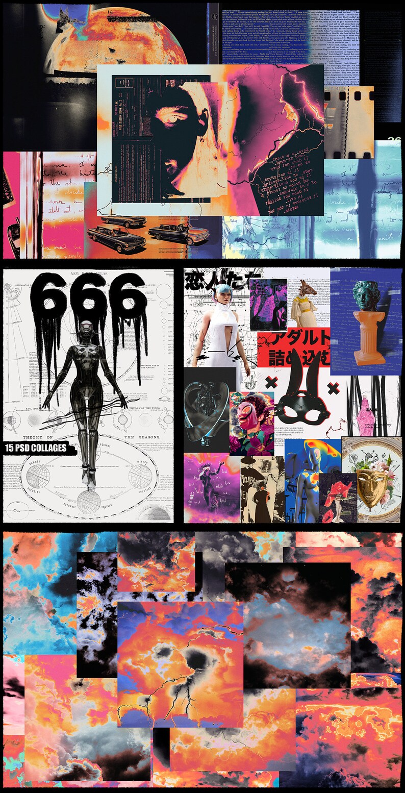 1900 Ultimate Collage Art Elements. Graphic Design Bundle - Etsy