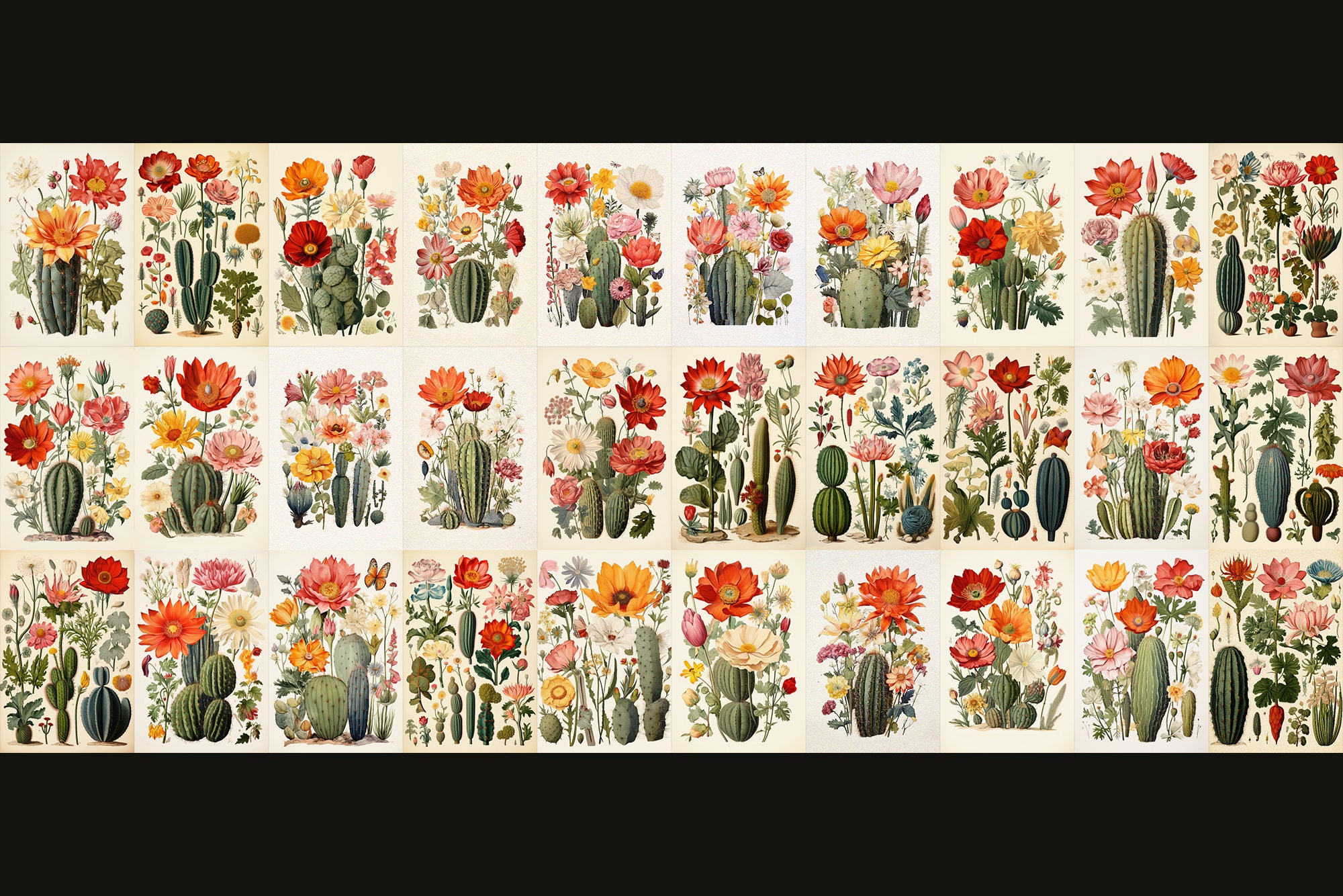 60 Cactus Posters HQ Printable Vintage Chromolithograph - Etsy