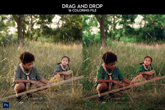 16 PSD Coloring files Preset Photoshop overlay Aesthetic | Etsy