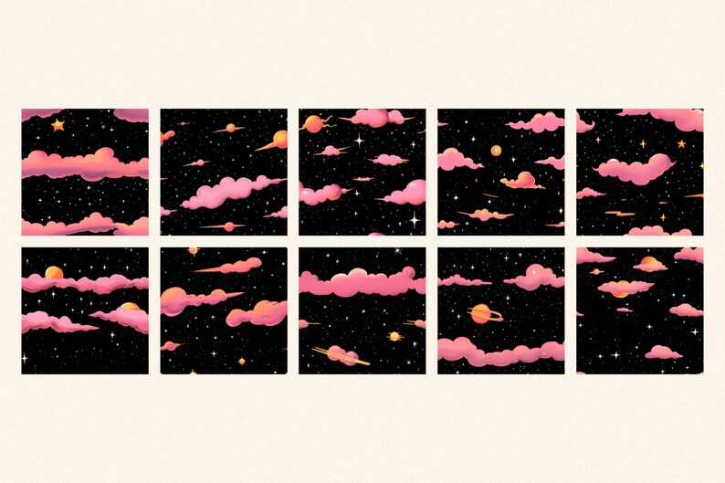 Pink Symphony 10 Seamless Patterns HQ Printable Fabric - Etsy