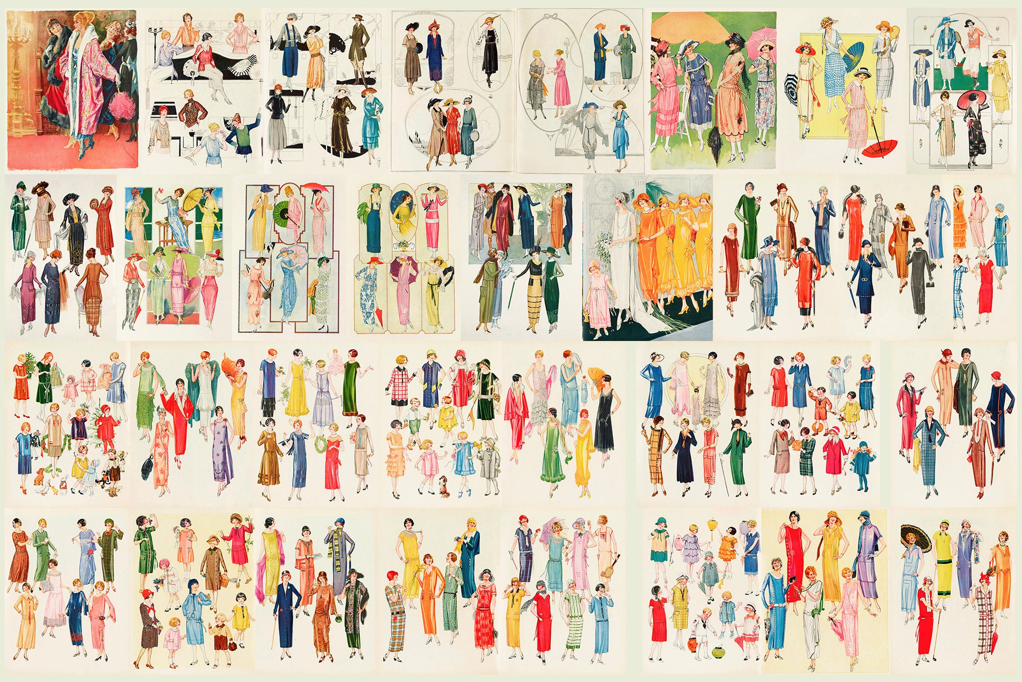 280+ 20s- Early 30s Day Dresses HQ Printable Illustration Fashion ...