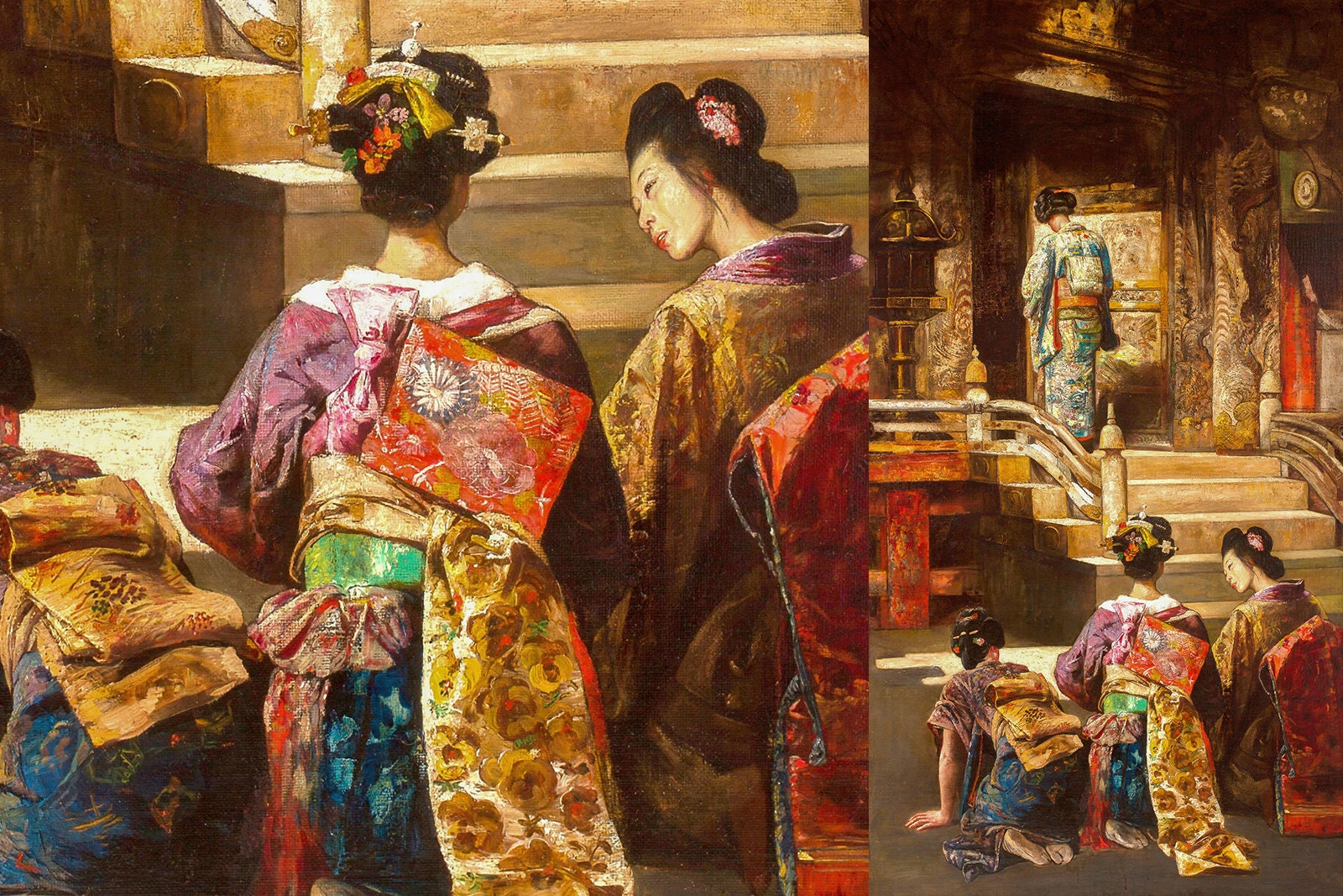 Gyula Tornai Rare African Arabian Japanese Indian Paintings POC Geisha ...