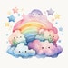 Rainbow Clouds, Watercolor Clip Art Set, Pastel Colors, Cute, Baby ...