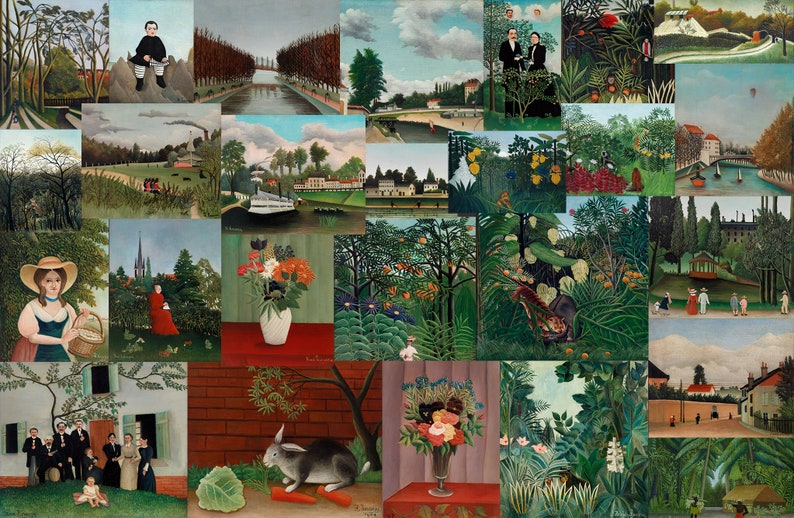 50+ Henri Rousseau HQ Printable Botanical African Illustrations Vintage ...