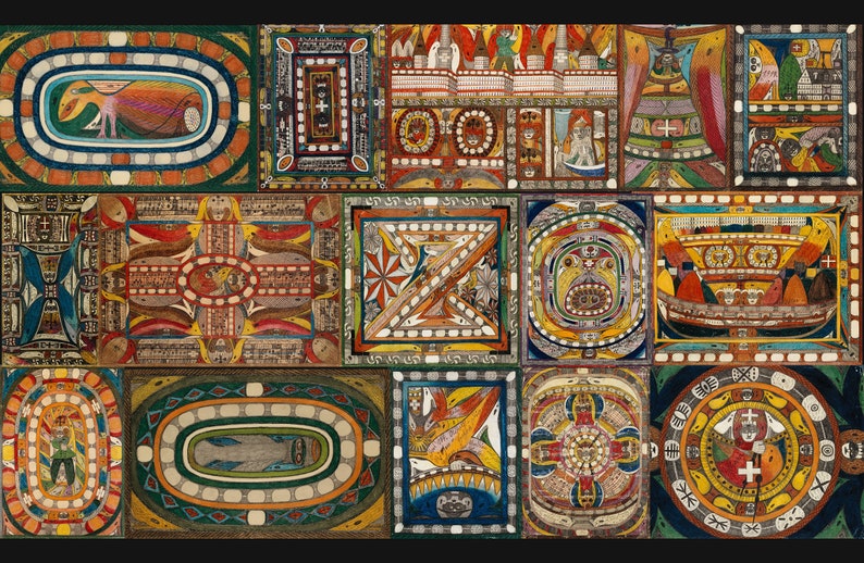 40 Adolf Wölfli HQ Printable Abstract Paintings Modern Wall Art Retro ...