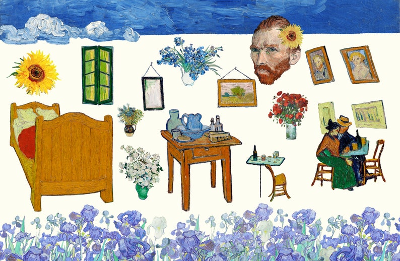 100+ Van Gogh Cliparts HQ Printable PNG Paintings Collage Art Landscape ...