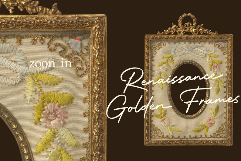 Renaissance Golden Frames Clipart Bundle, 46 HQ PNG, Scrapbook Graphics ...
