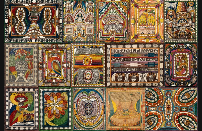 40 Adolf Wölfli HQ Printable Abstract Paintings Modern Wall Art Retro ...