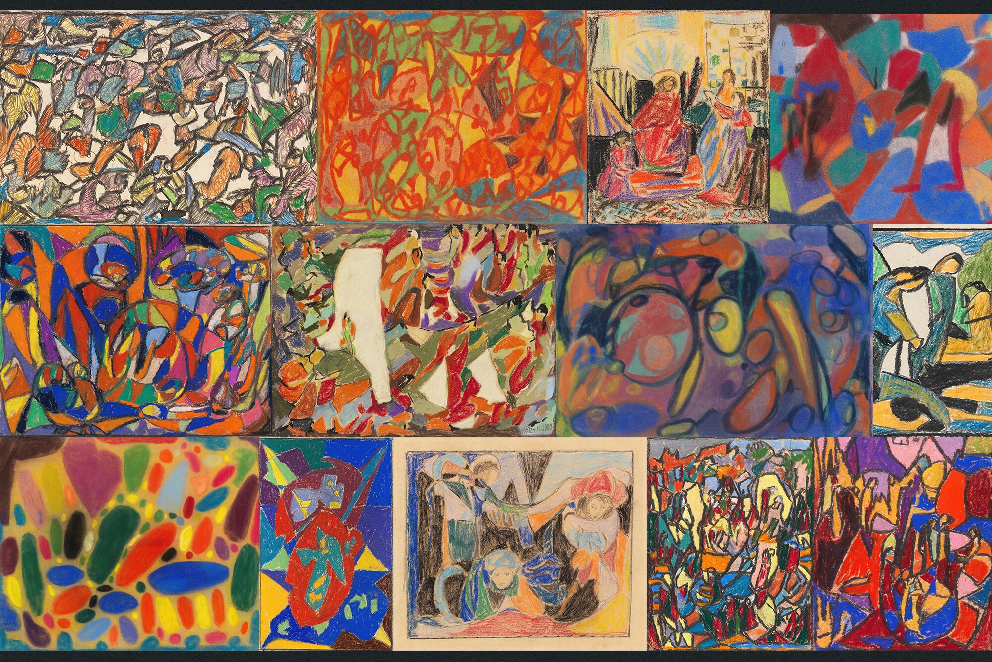 40+ Adolf Holzel HQ Abstract Printable Colorful Paintings Vintage Wall ...