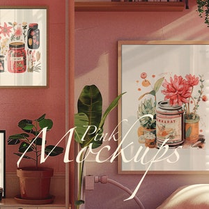 2 Pink Mockups, PSD Photoshop, Pink Decor, Trendy Mockup, Home Interior ...
