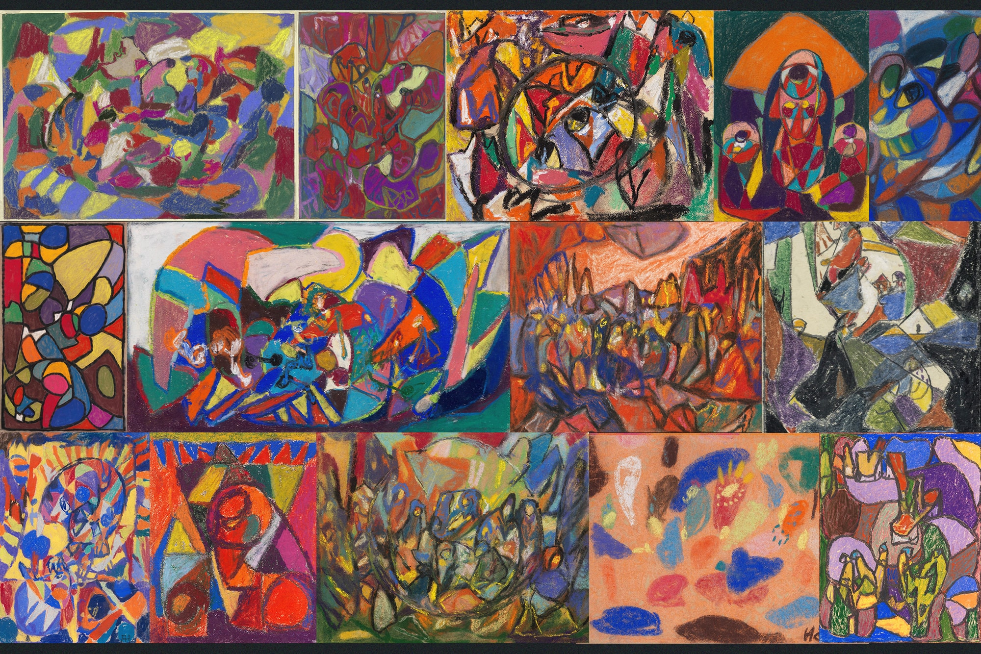 40+ Adolf Holzel HQ Abstract Printable Colorful Paintings Vintage Wall ...