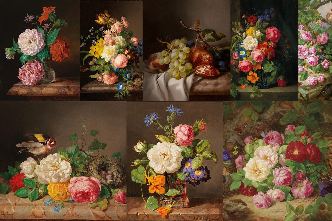 28 Josef Lauer HQ Still Life Paintings Flowers Forest Botanical Wall ...