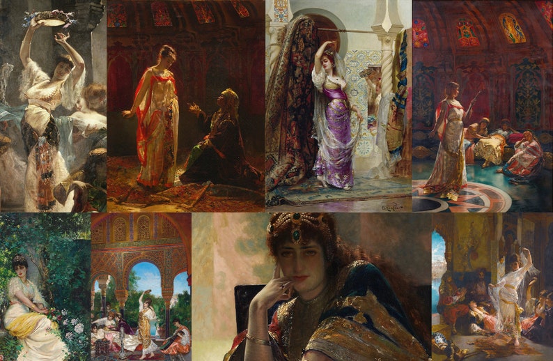 Édouard Frédéric Wilhelm Richter HQ Printable Oil Paintings Harem Orientalin Turkish Women ...