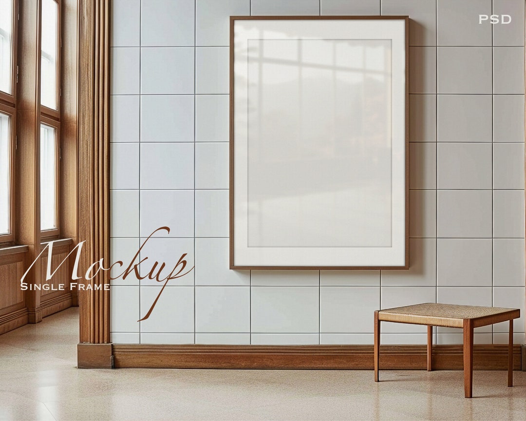 Single Frame Mockup, Minimal. PSD, Interior Mockup Scene, Wooden Frame ...