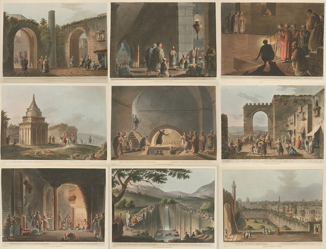 Views in Palestine by Luigi Mayer 1804, Vintage Illustrations, Bethany ...