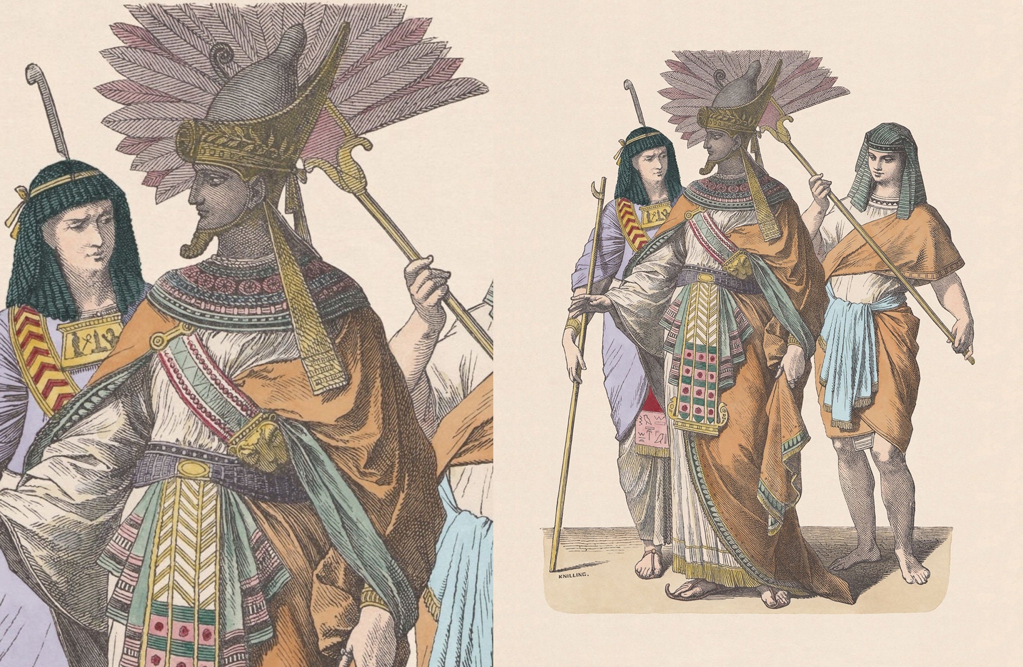 Ancient Traditional Costumes. Assyrian, Mesopotamian, Persian Empire ...