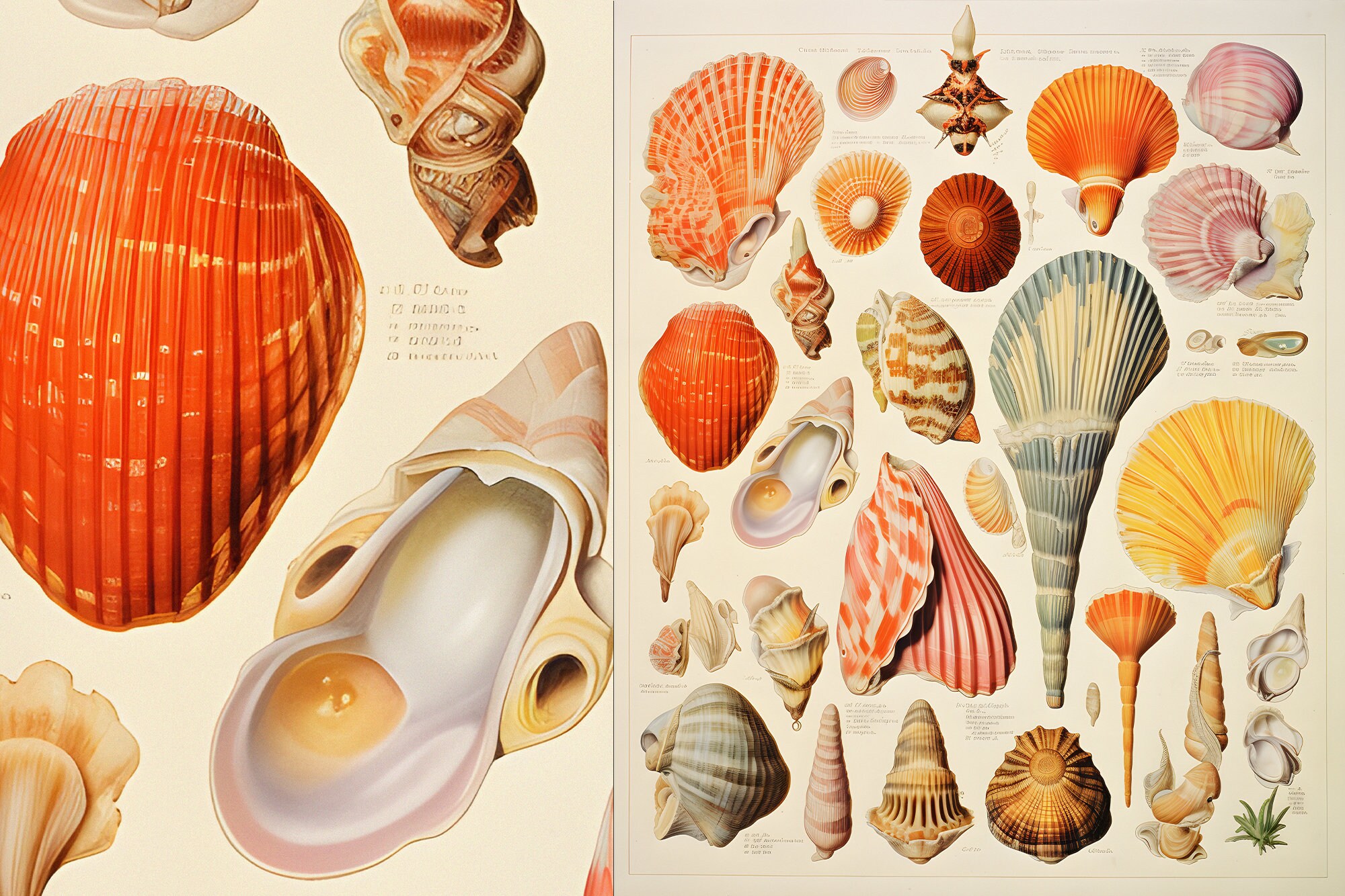 20 Old School Seashell Posters Vintage Drawings Inspired by ARTHUR MEE ...