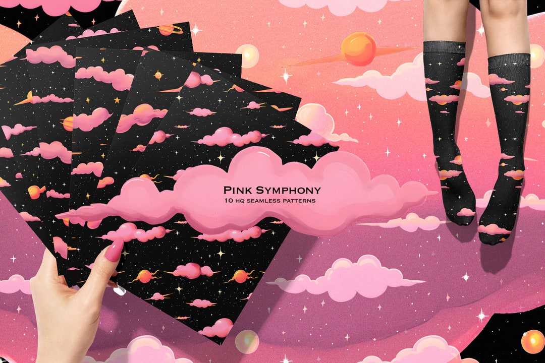 Pink Symphony 10 Seamless Patterns, HQ Printable Fabric Design ...