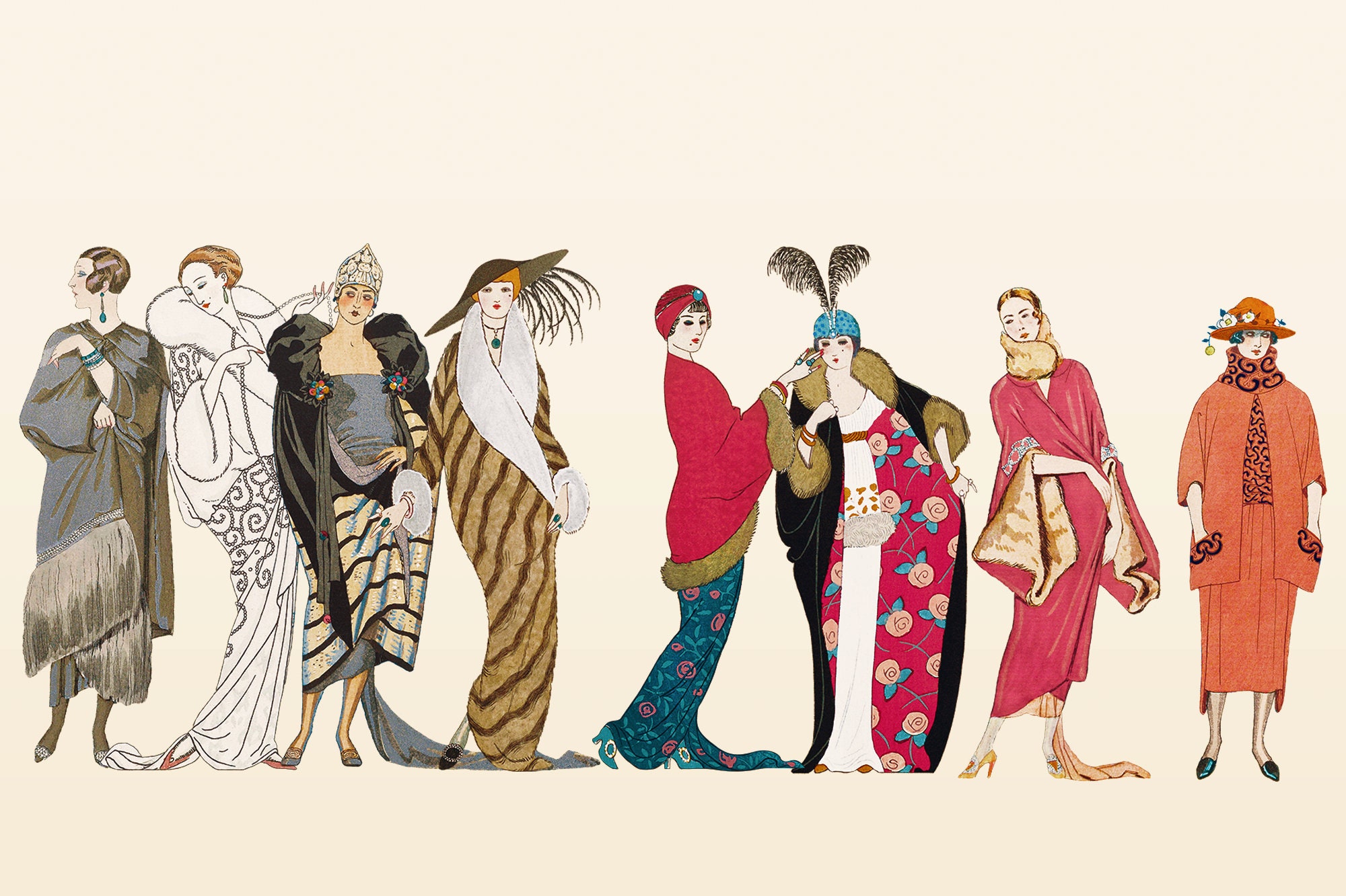 Art Deco 1920s Women's Fashion Illustrations 44 PNG - Etsy