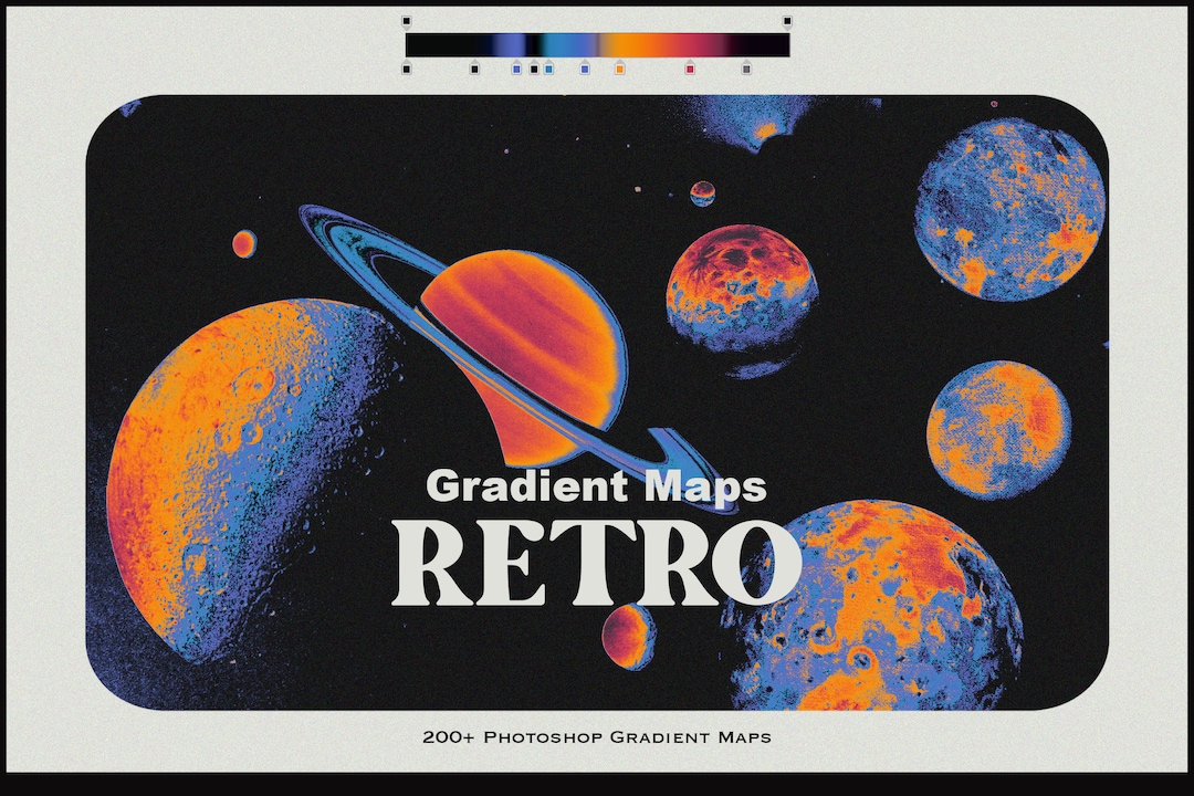 Retro Gradient Maps 200+ - Etsy