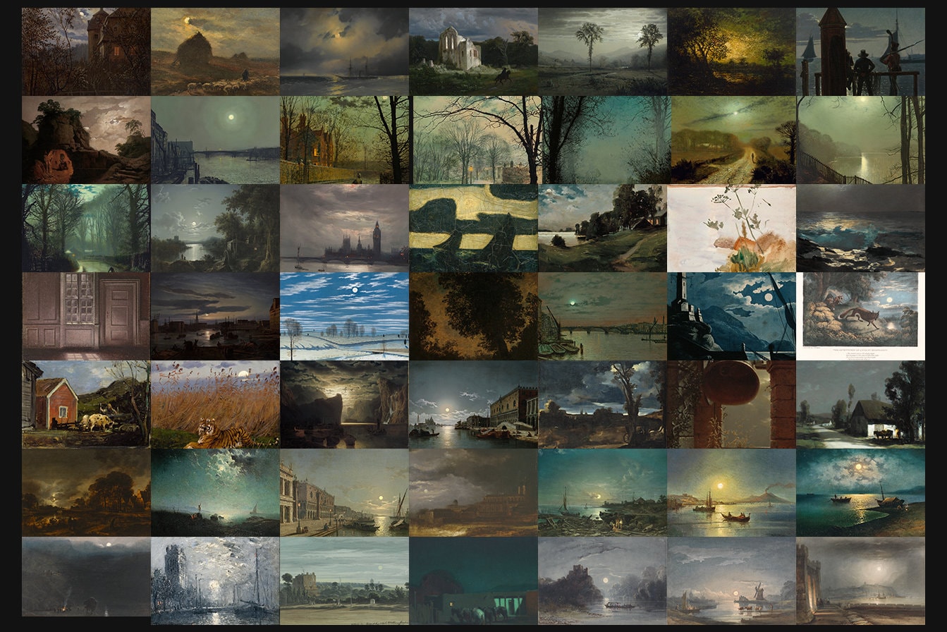 330+ Moonlight Paintings Bundle, Printable Moon Wall Art, Gothic ...