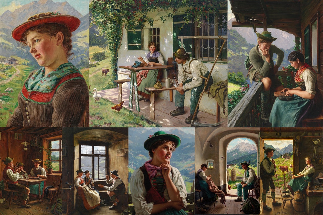 30+ Emil Rau HQ Printable Country Paintings Summer Garden Gallery Wall ...