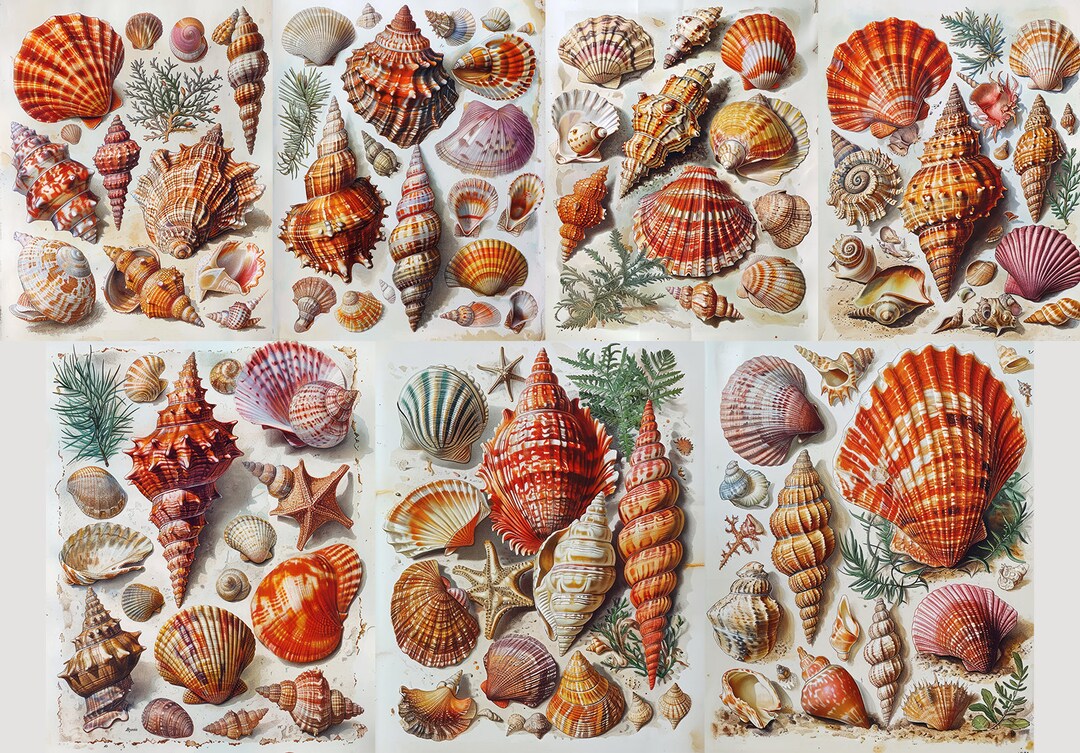 Unique Seashell Posters 50+ HQ Printable Old School Wall Art Posters ...