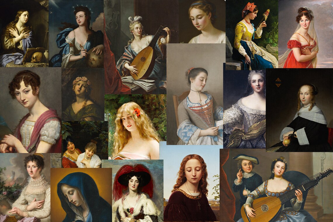 88 Oil Paintings - Women, Digital Download, Paintable, Portrait ...
