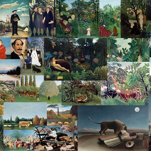 50+ Henri Rousseau HQ Printable Botanical African Illustrations Vintage ...