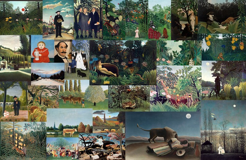 50+ Henri Rousseau HQ Printable Botanical African Illustrations Vintage ...