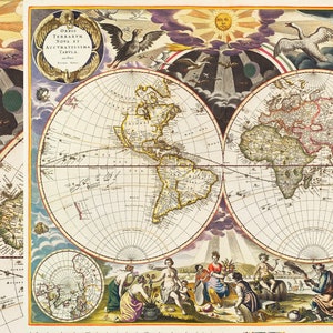 100+ Vintage Maps 17th 18th Century Atlas Illustration Science Globe ...