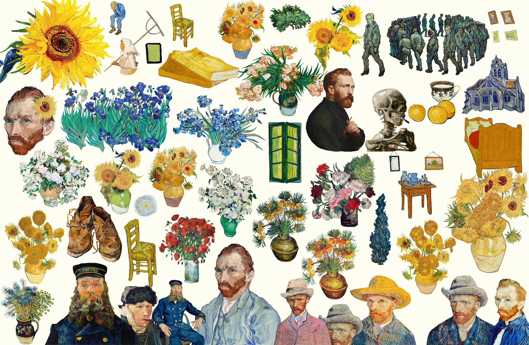 100+ Van Gogh Cliparts HQ Printable PNG Paintings Collage Art Landscape ...