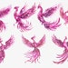 Glitter Phoenix Pink Clipart, Printable Feminine Gold Shiny ...