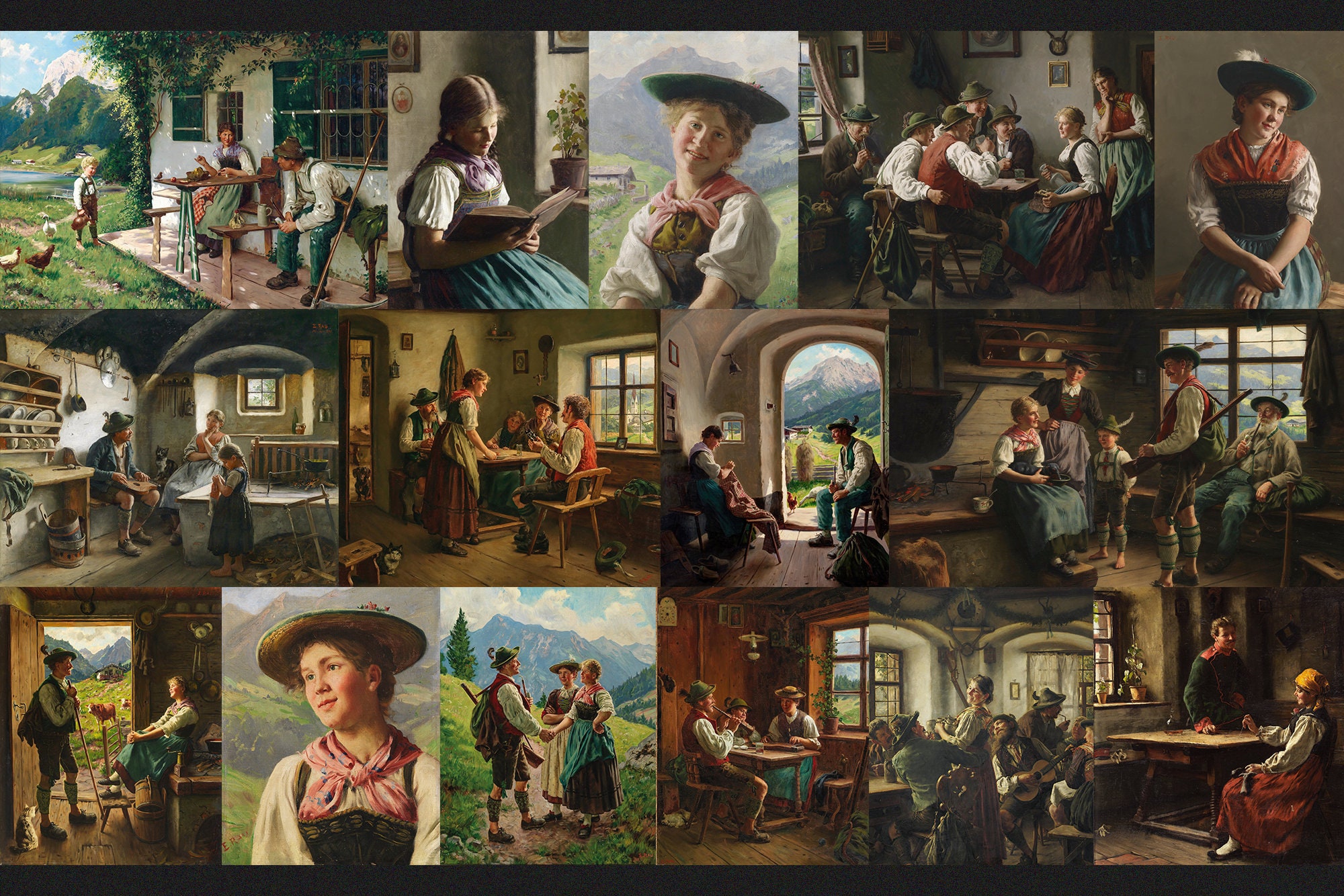 30 Emil Rau HQ Printable Country Paintings Summer Garden - Etsy