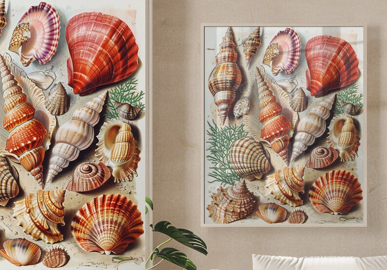 Unique Seashell Posters 50 HQ Printable Old School Wall Art Posters ...