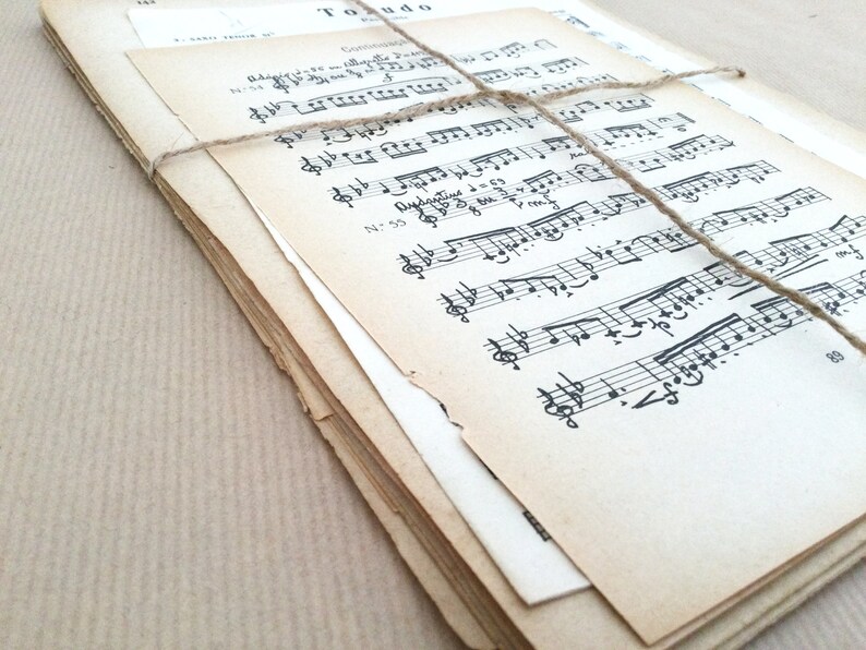 Old Sheet Music, 18 Page Pack, Vintage Music Paper, Neutral Tones for ...