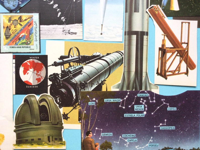 Astronomy Collage Kit, Vintage Ephemera Pack, Space Art, Astronaut ...