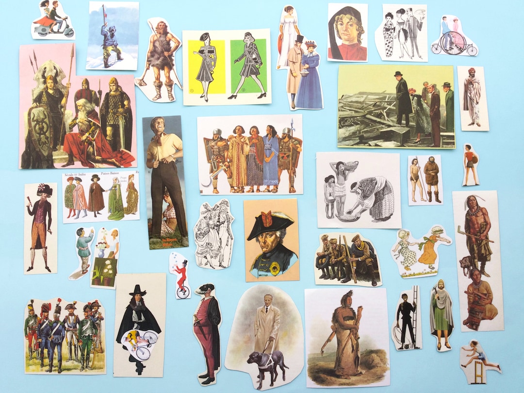 Vintage Paper People, Collage Kit, Junk Journal, School Project or ...
