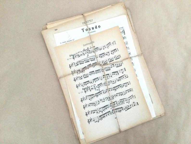 Old Sheet Music, 18 Page Pack, Vintage Music Paper, Neutral Tones for ...