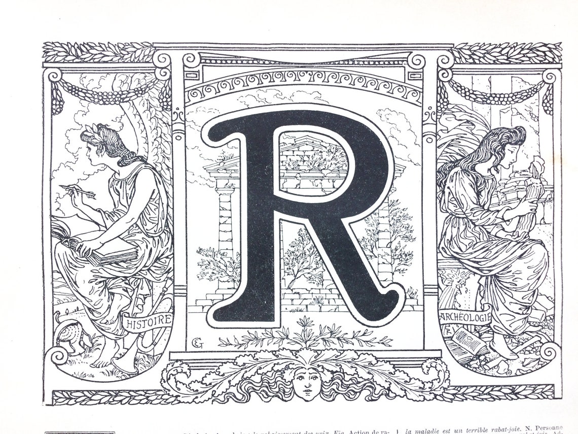 Illustrated Alphabet Antique Letters for Junk Journals - Etsy