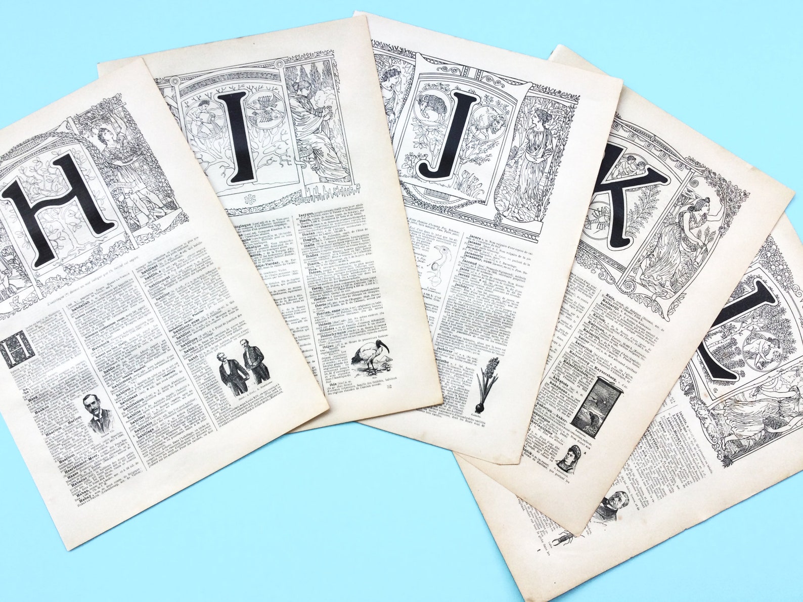 Illustrated Alphabet Antique Letters for Junk Journals - Etsy