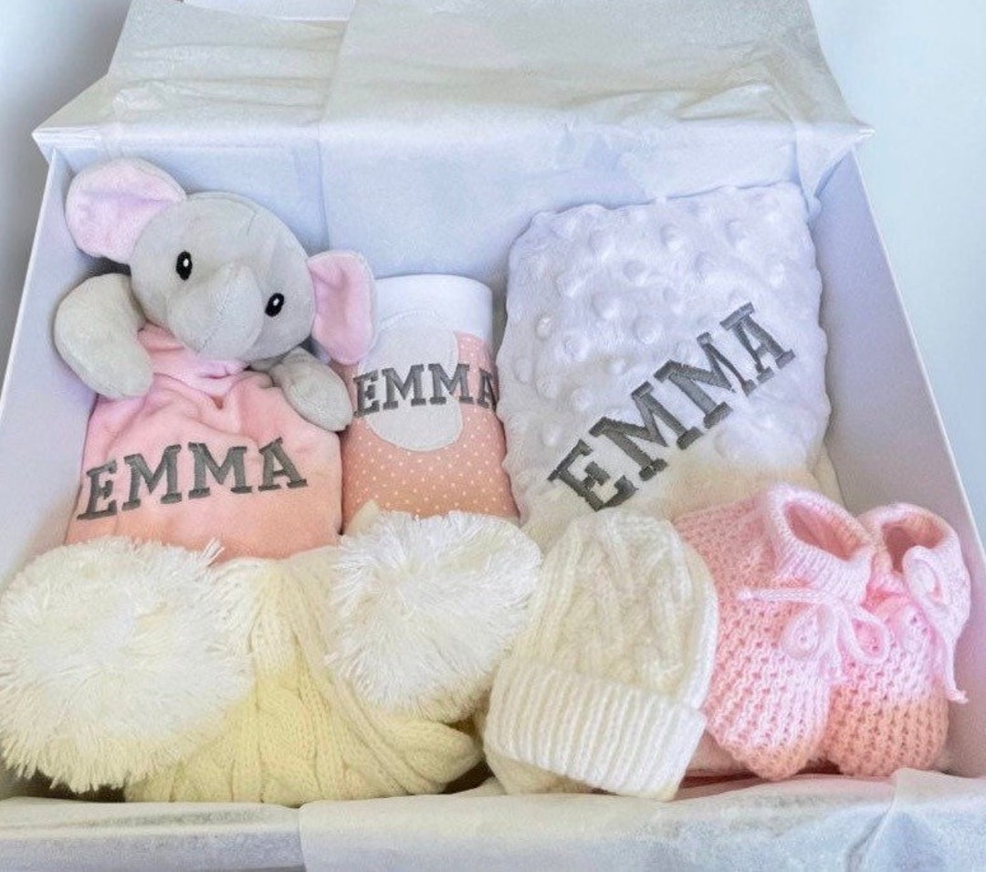 Baby Girl Pink Baby Hamper Gift Set Personalised Pink Baby - Etsy UK