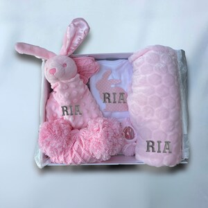 Cute Baby Hamper Gift, New Baby Bunny Rabbit Gift Set, Personalised New ...